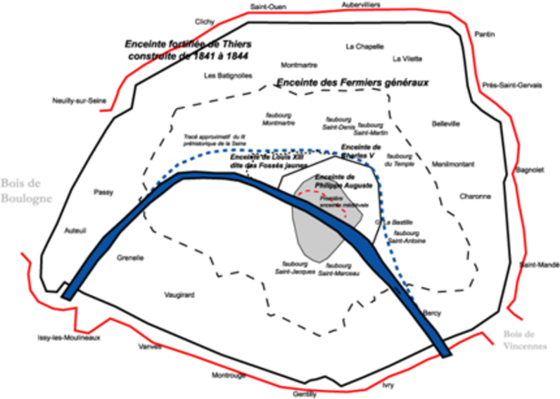 Paris et ses enceintes successives
